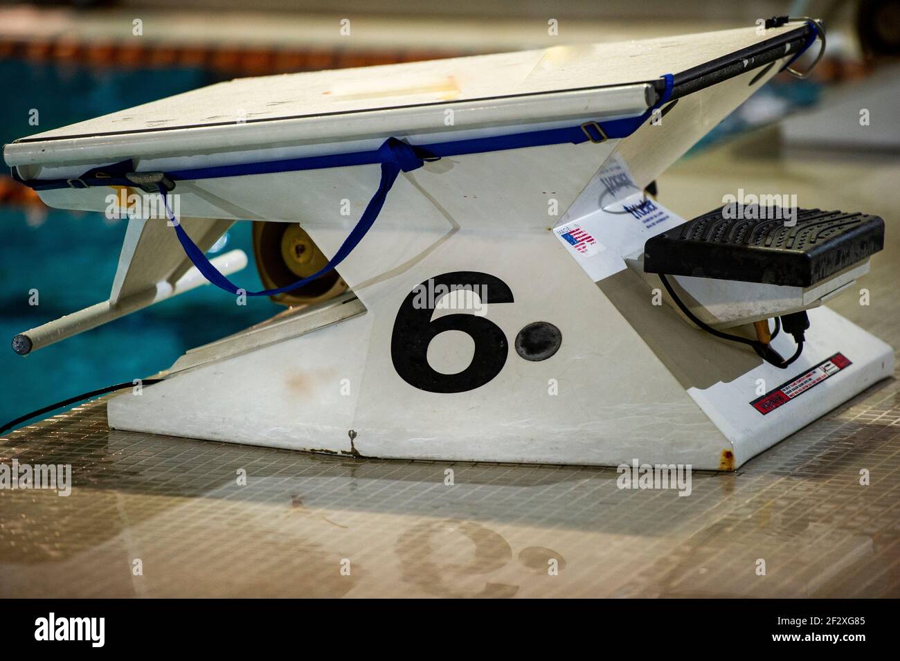 An electronic starting block at an Olympic pool Stock Photo - Alamy