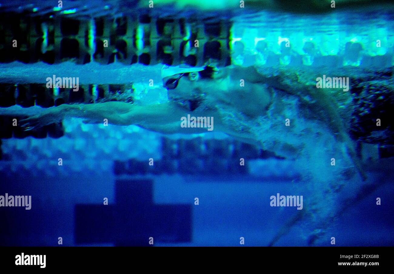 Underwater view of Michael Phelps swimming at a swim meet Stock Photo ...