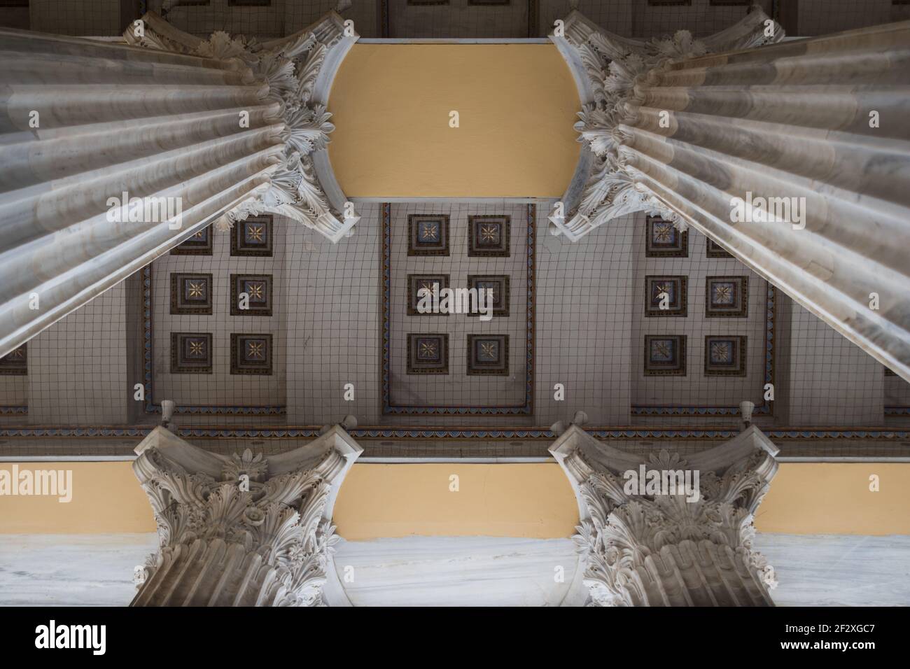 Rising tall stone columns, concept for Law and Justice. Symbols of ...