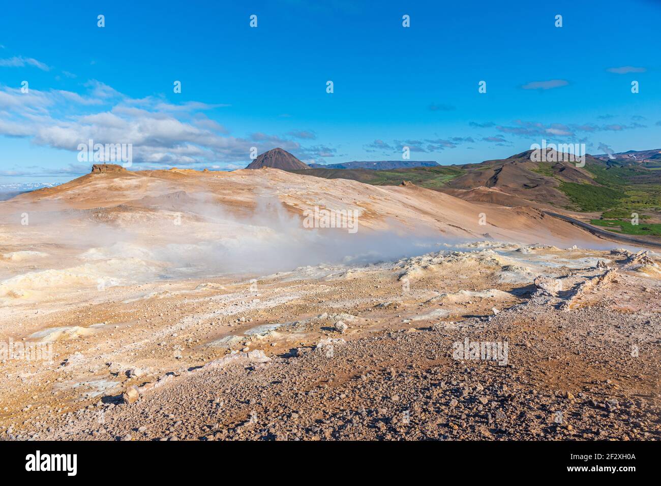 Fumaroles and mud pools at Hverir, Iceland Stock Photo - Alamy