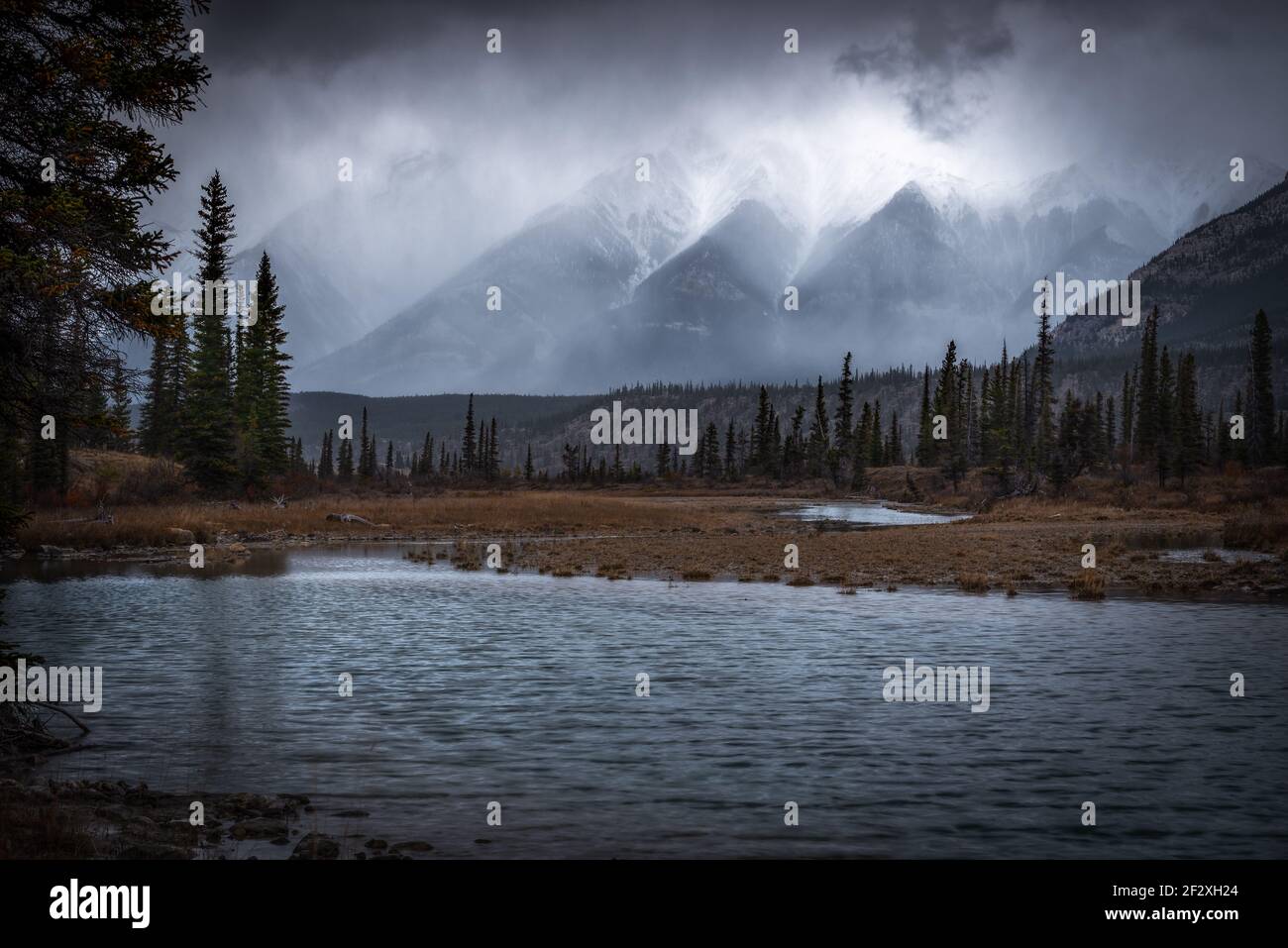 Snow storms were rolling off of the Canadian Rockies into the valley ...