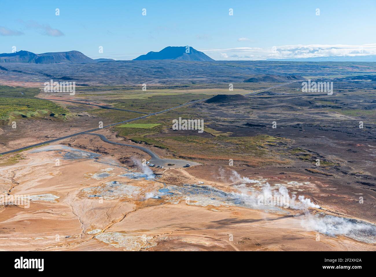 Fumaroles and mud pools at Hverir, Iceland Stock Photo - Alamy