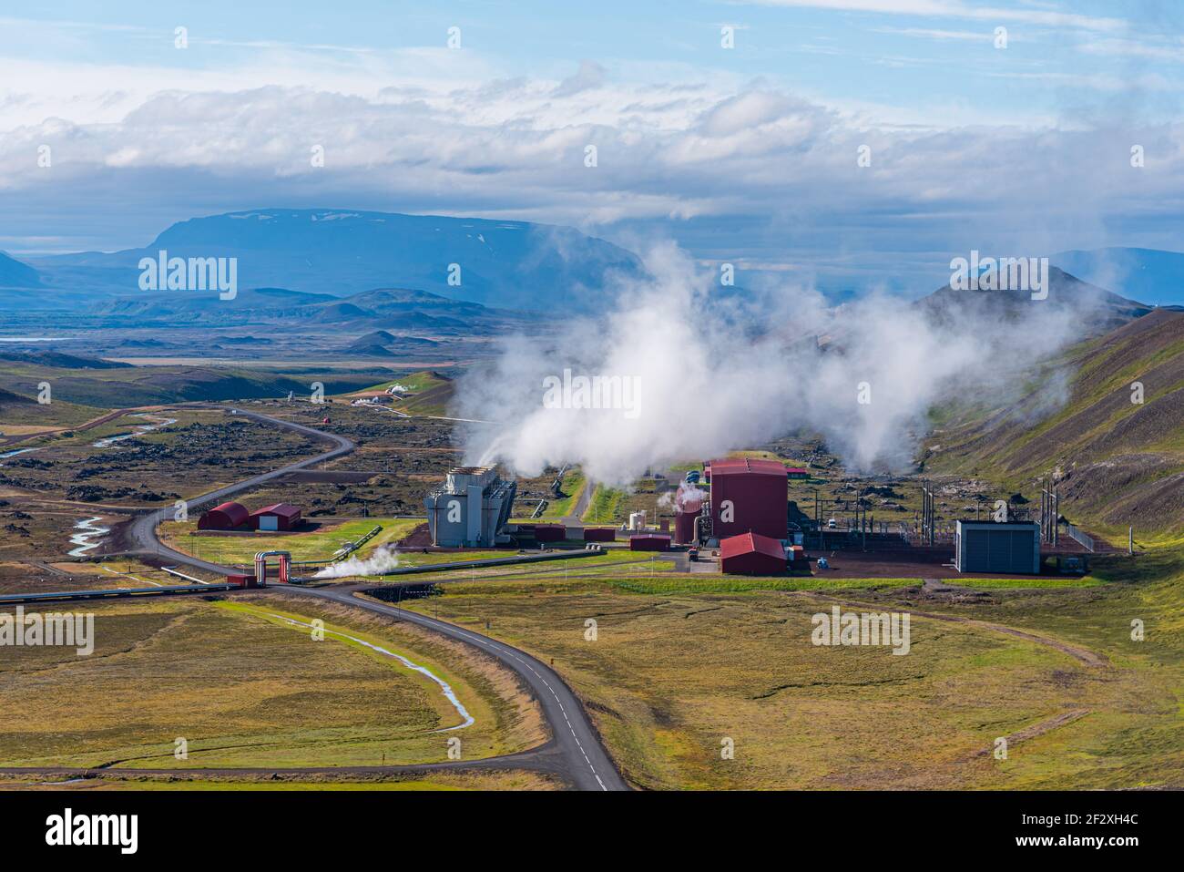 View of Krafla geothermal power plant on Iceland Stock Photo - Alamy