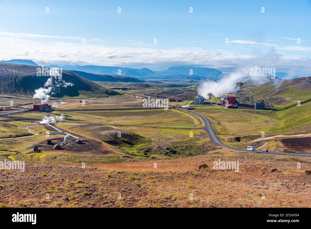View of Krafla geothermal power plant on Iceland Stock Photo - Alamy