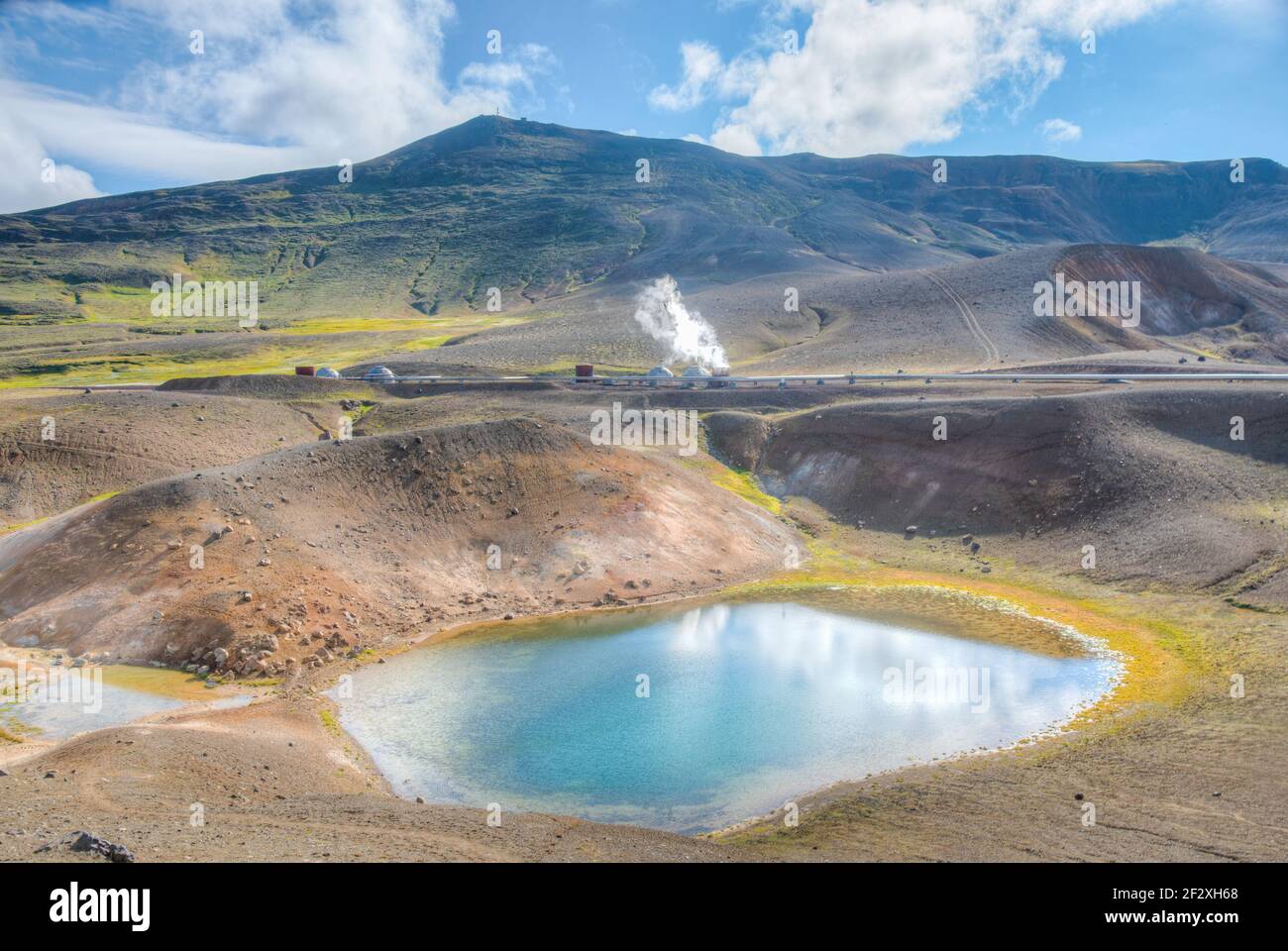 View of Krafla geothermal power plant on Iceland Stock Photo - Alamy