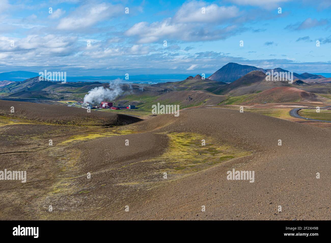 View of Krafla geothermal power plant on Iceland Stock Photo - Alamy