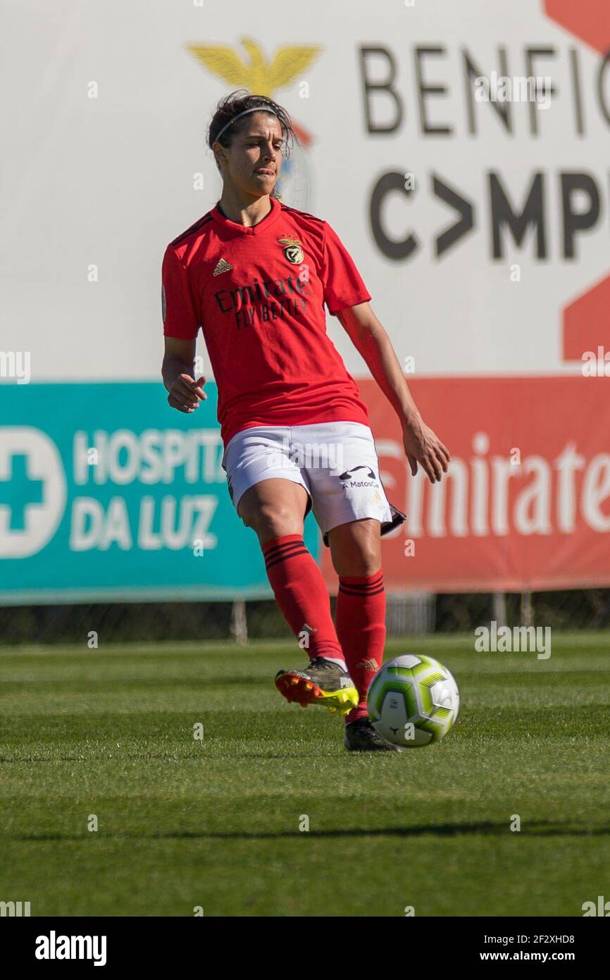 Seixal, Portugal. March 13, 2021. Seixal, Portugal. Benfica's defender ...