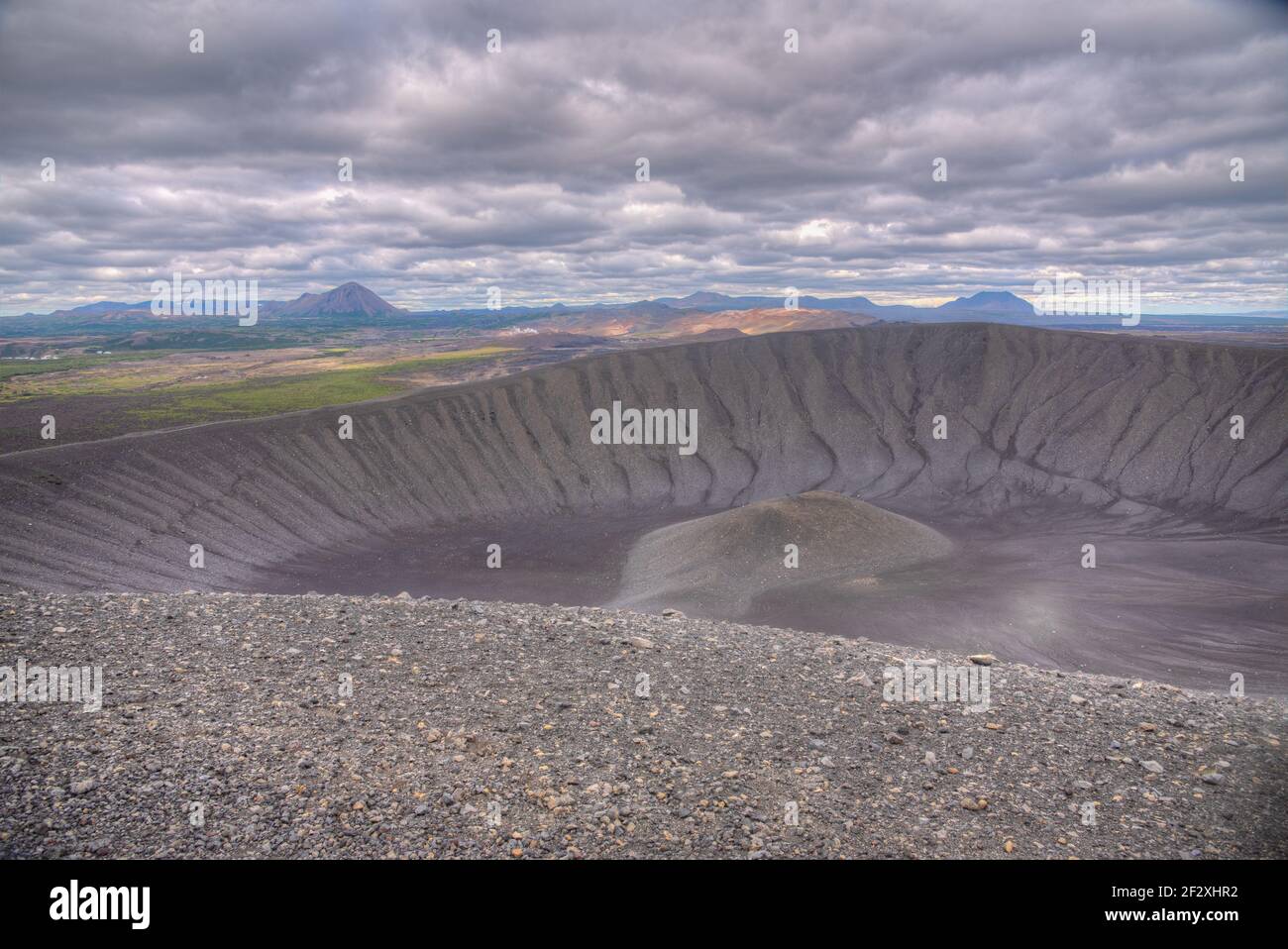 Crater of Hverfjall volcano on Iceland Stock Photo - Alamy