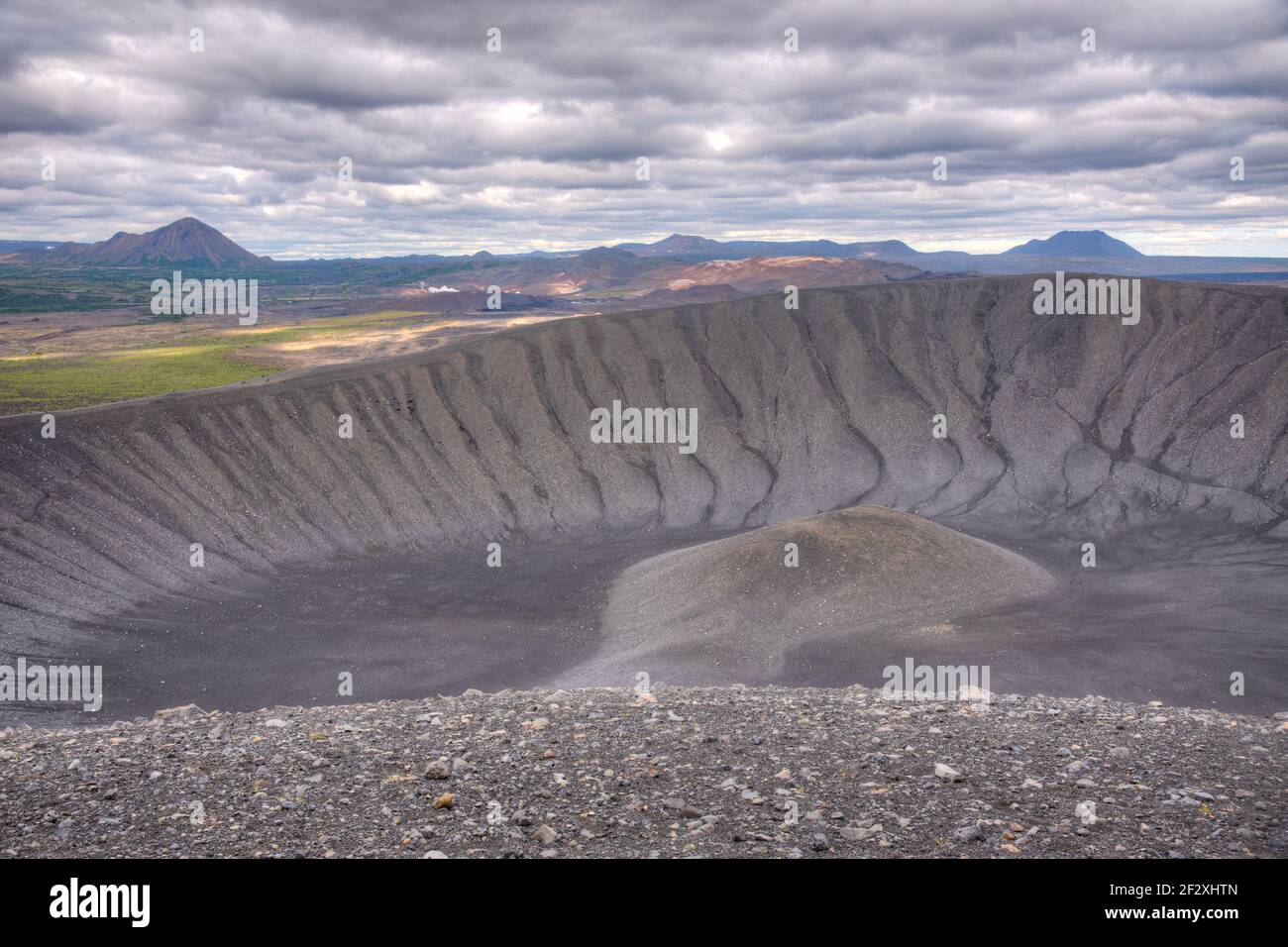 Crater of Hverfjall volcano on Iceland Stock Photo - Alamy