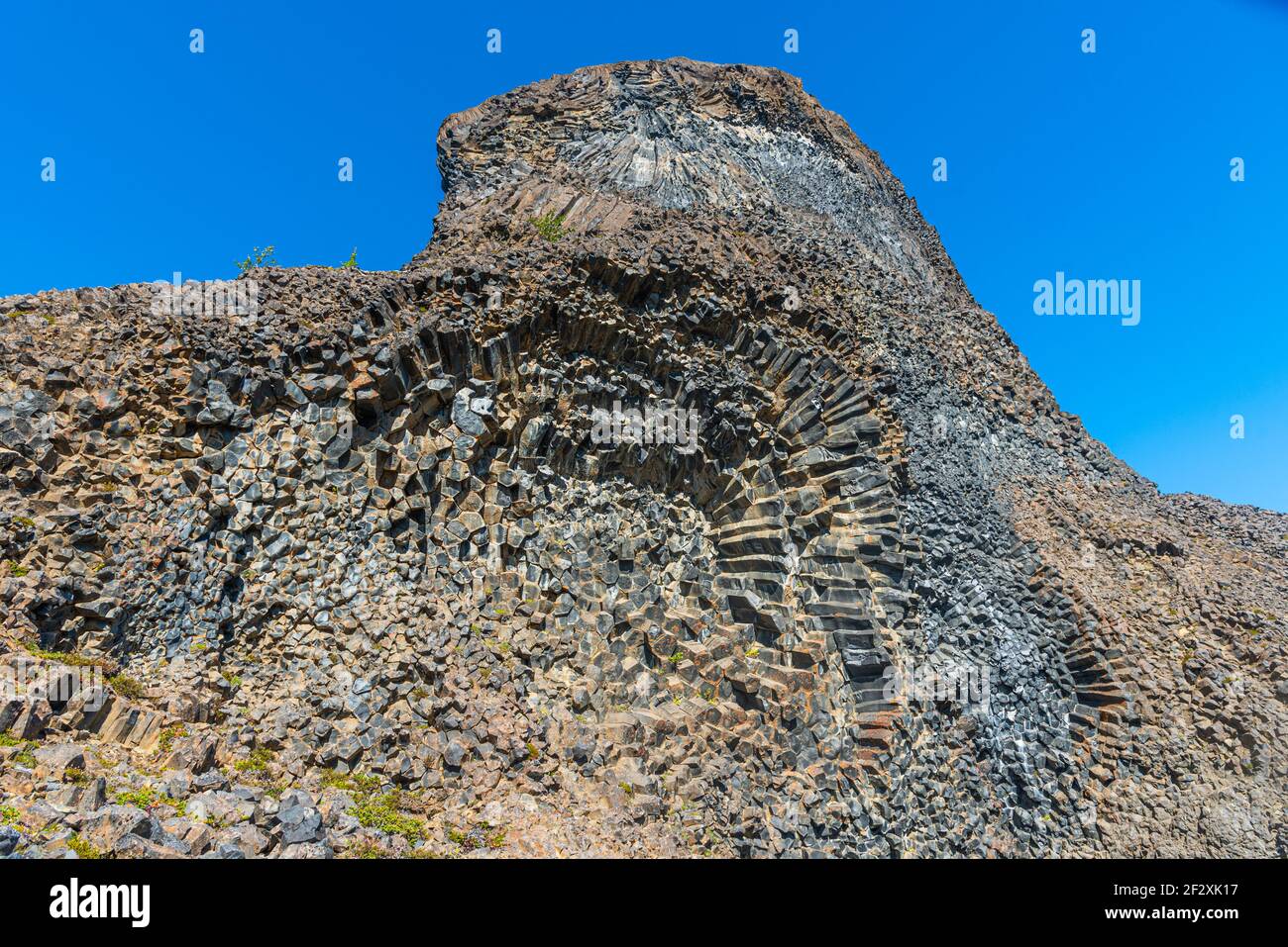 Detail of hexagonal basalt rocks at Hljodaklettar on Iceland Stock ...