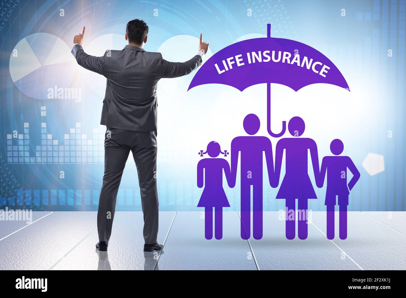 Life insurance concept with family under the umbrella Stock Photo - Alamy
