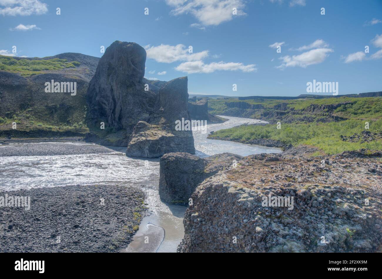 Hexagonal basalt rocks at Hljodaklettar on Iceland Stock Photo - Alamy