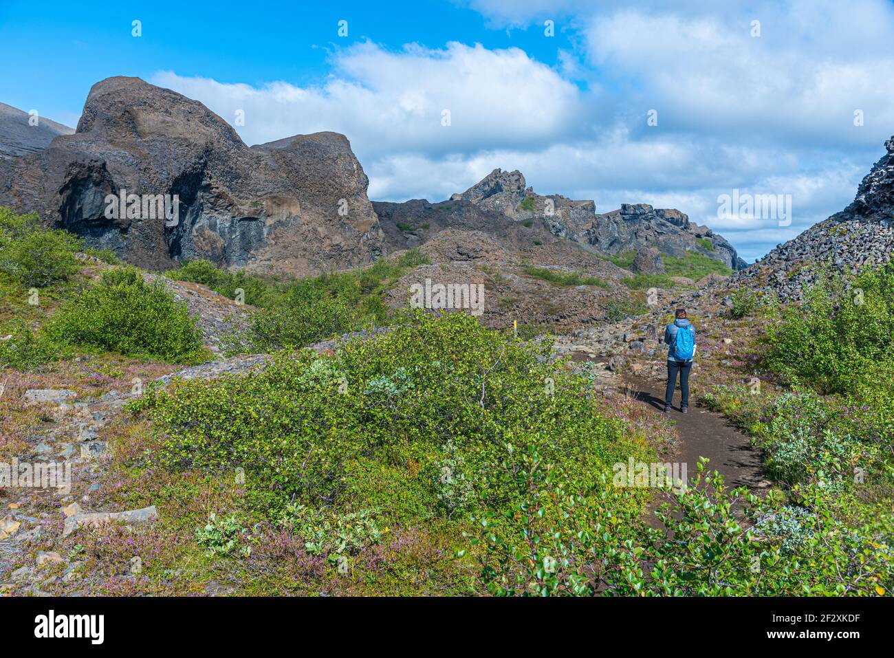 Hexagonal basalt rocks at Hljodaklettar on Iceland Stock Photo - Alamy