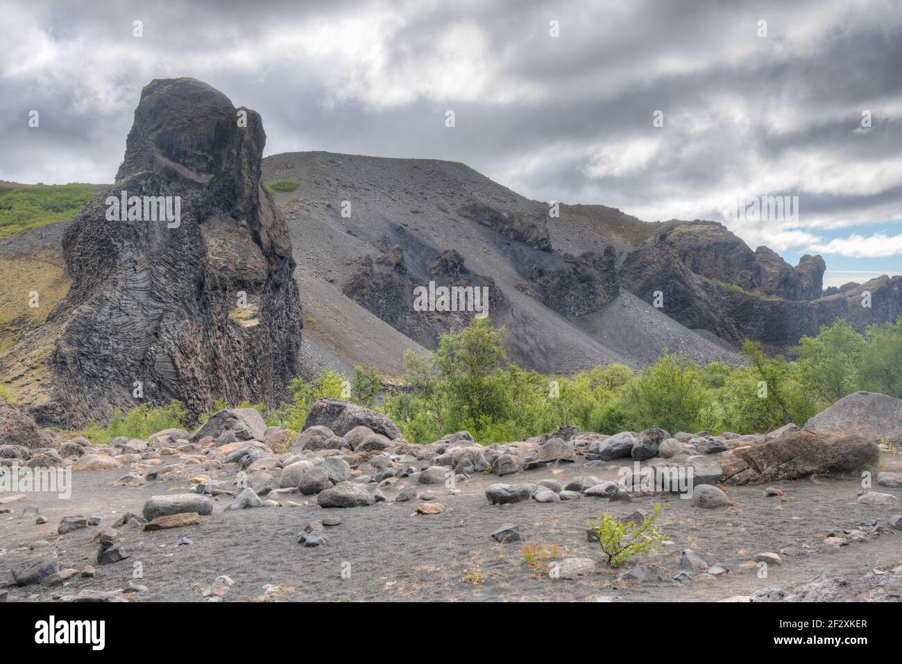 Hexagonal basalt rocks at Hljodaklettar on Iceland Stock Photo - Alamy