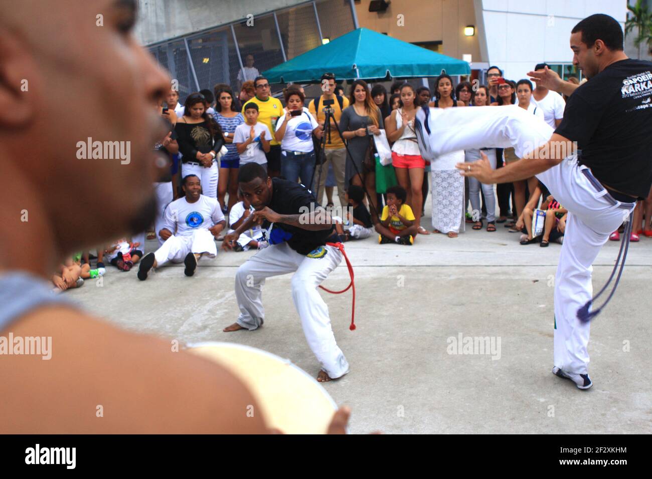 Men perform a martial arts demonstration at Brazil Fest in Young Circle ...
