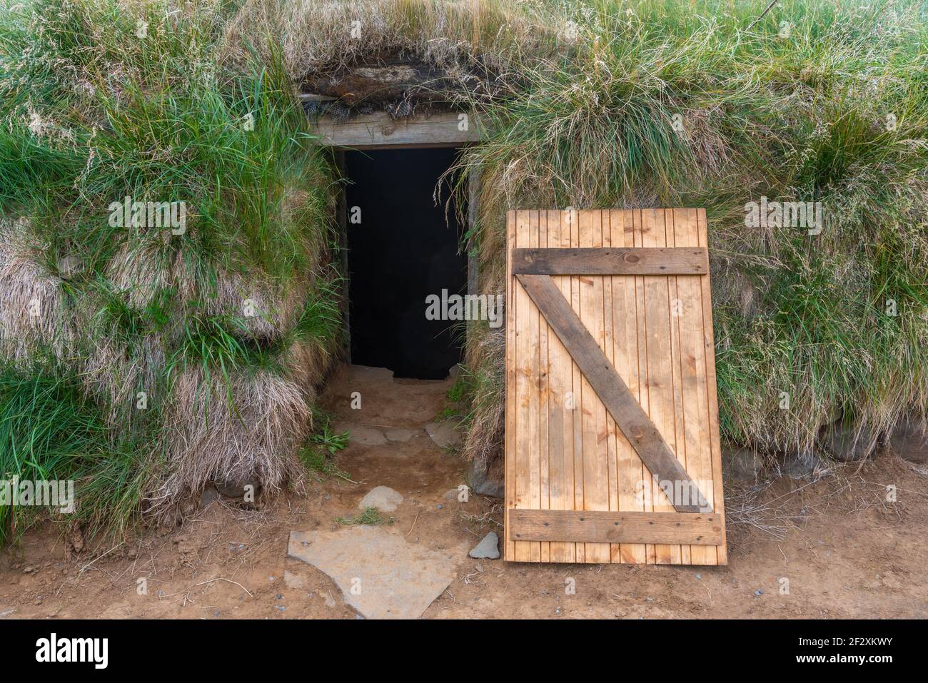 Traditional turf houses built on Iceland Stock Photo - Alamy