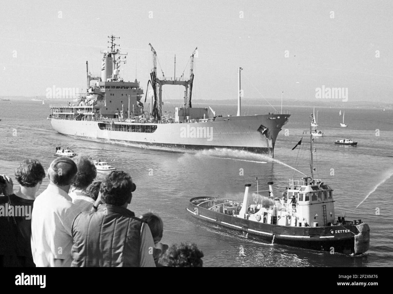 RFA BLUE ROVER RETURNS TO PORTSMOUTH FROM THE FALKLANDS. PIC MIKE ...