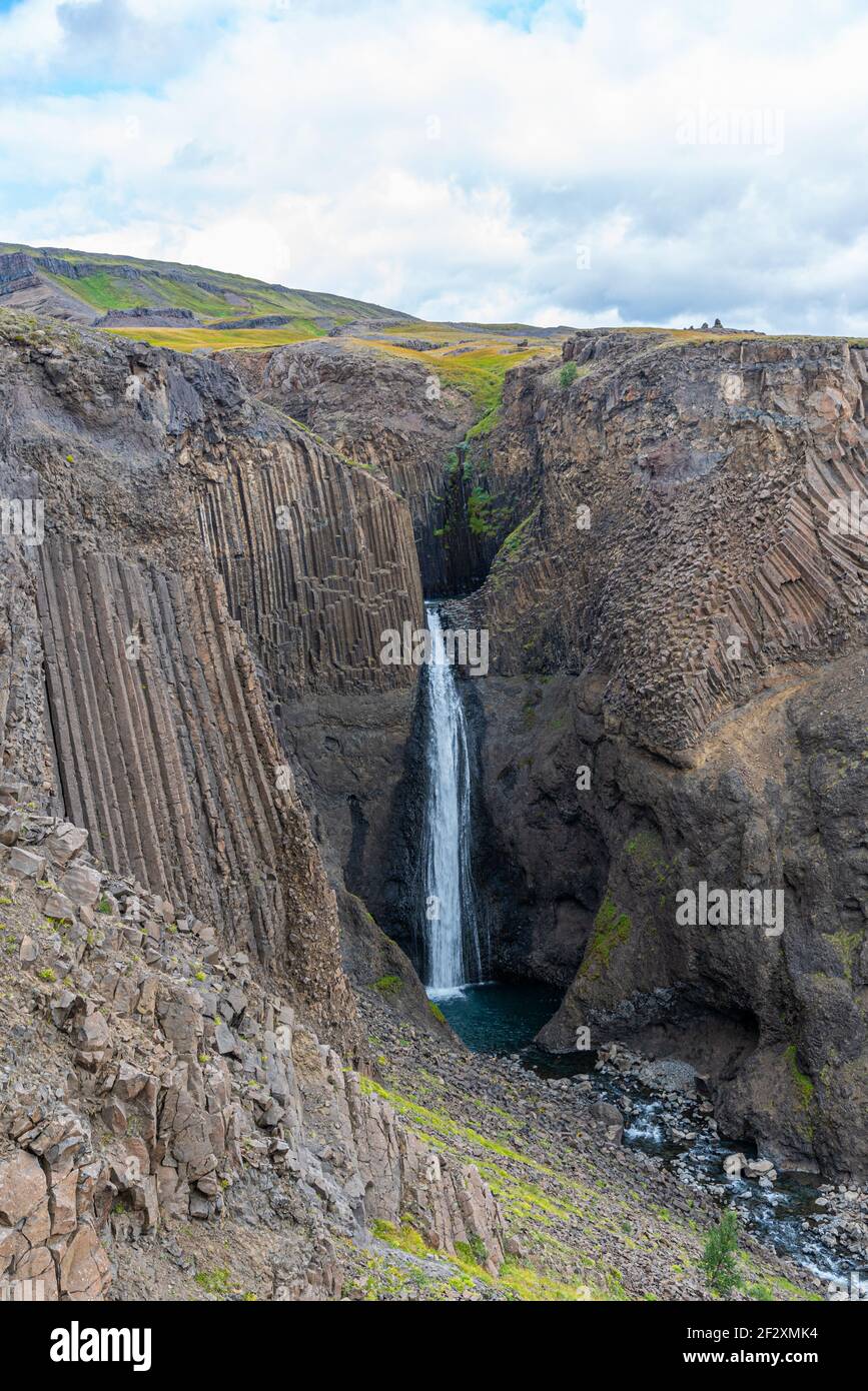 Hengifoss waterfall viewed on Iceland Stock Photo - Alamy