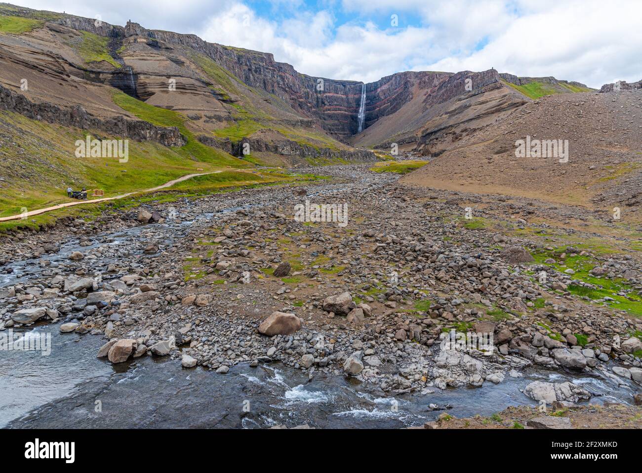 Hengifoss waterfall viewed on Iceland Stock Photo - Alamy