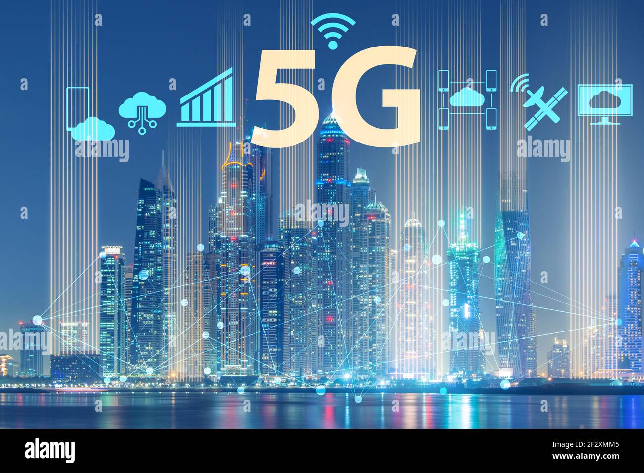 Concept of 5g networks in the large cities Stock Photo - Alamy