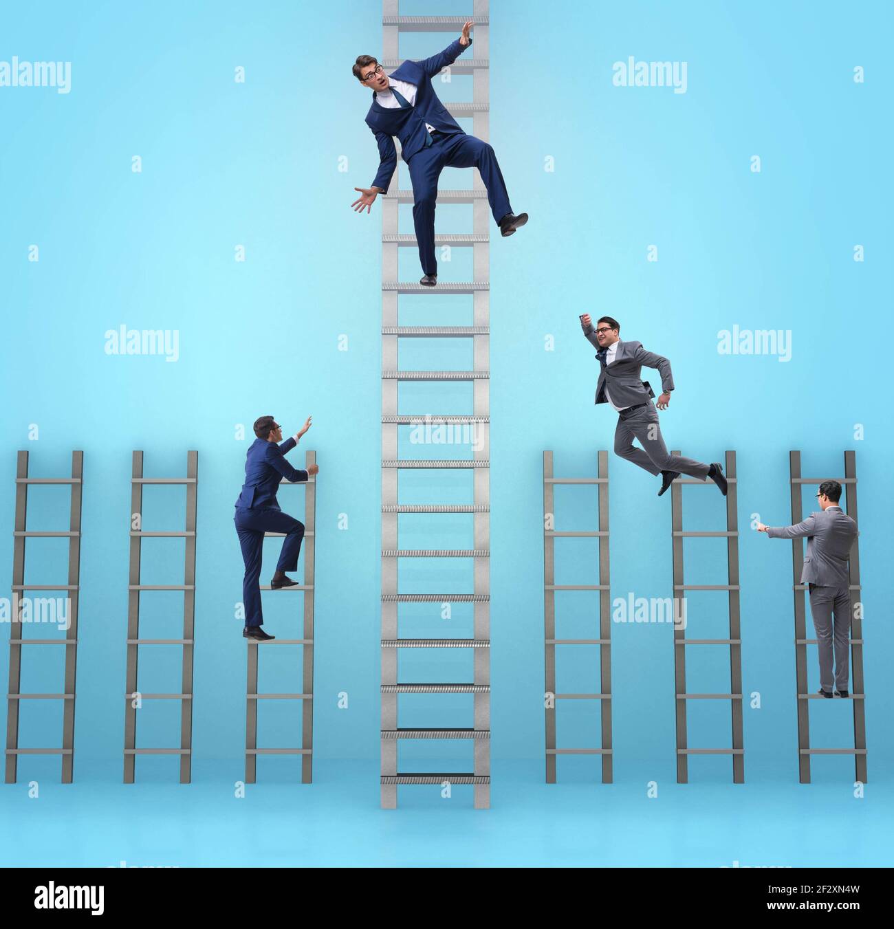 The employee being fired and falling from career ladder Stock Photo - Alamy