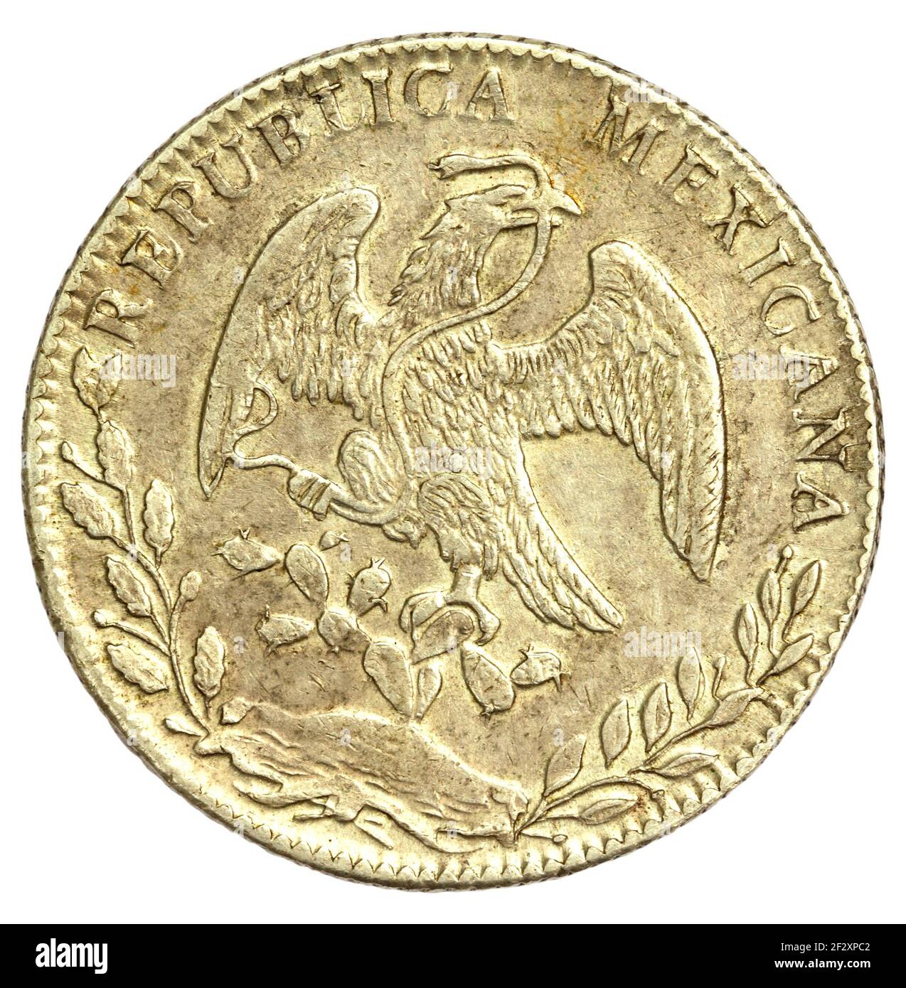 Old Coin of Mexican 8 Reales 1885 close up Stock Photo - Alamy