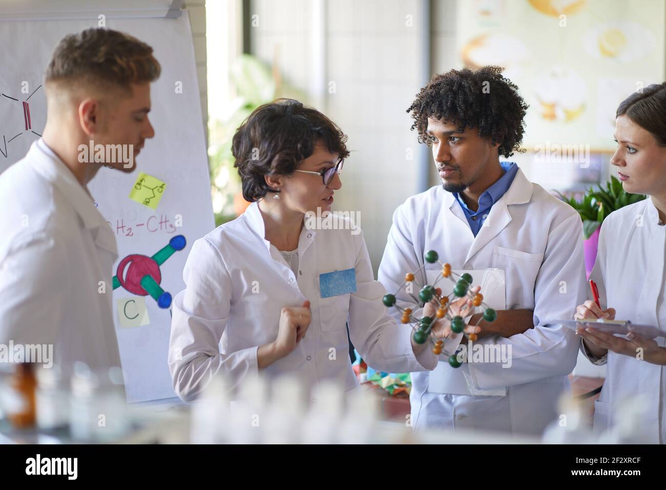 Medical students having chemistry lecture in the lab Stock Photo - Alamy