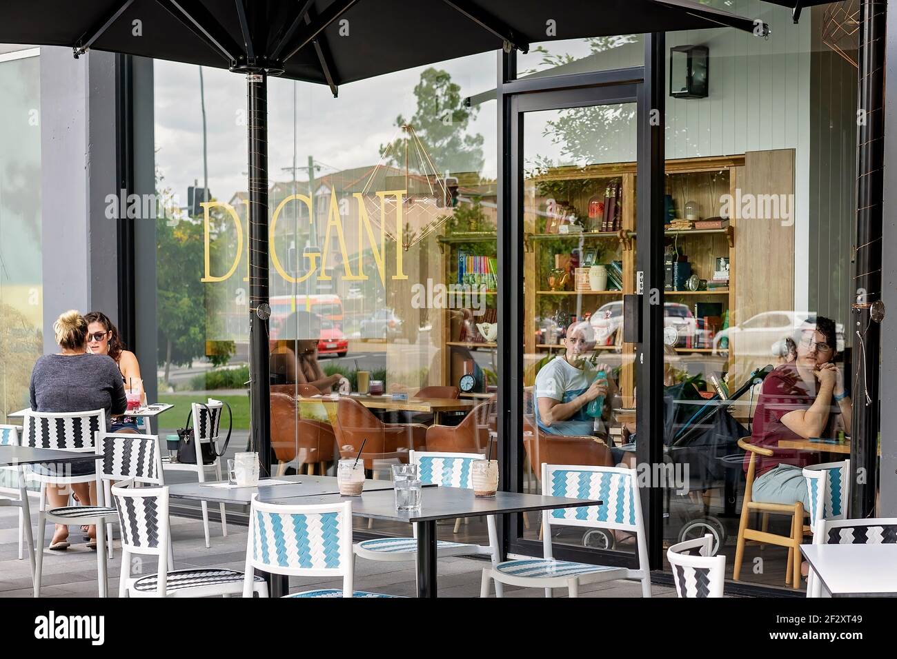 Brisbane, Queensland, Australia - March 2021: People dining inside and ...