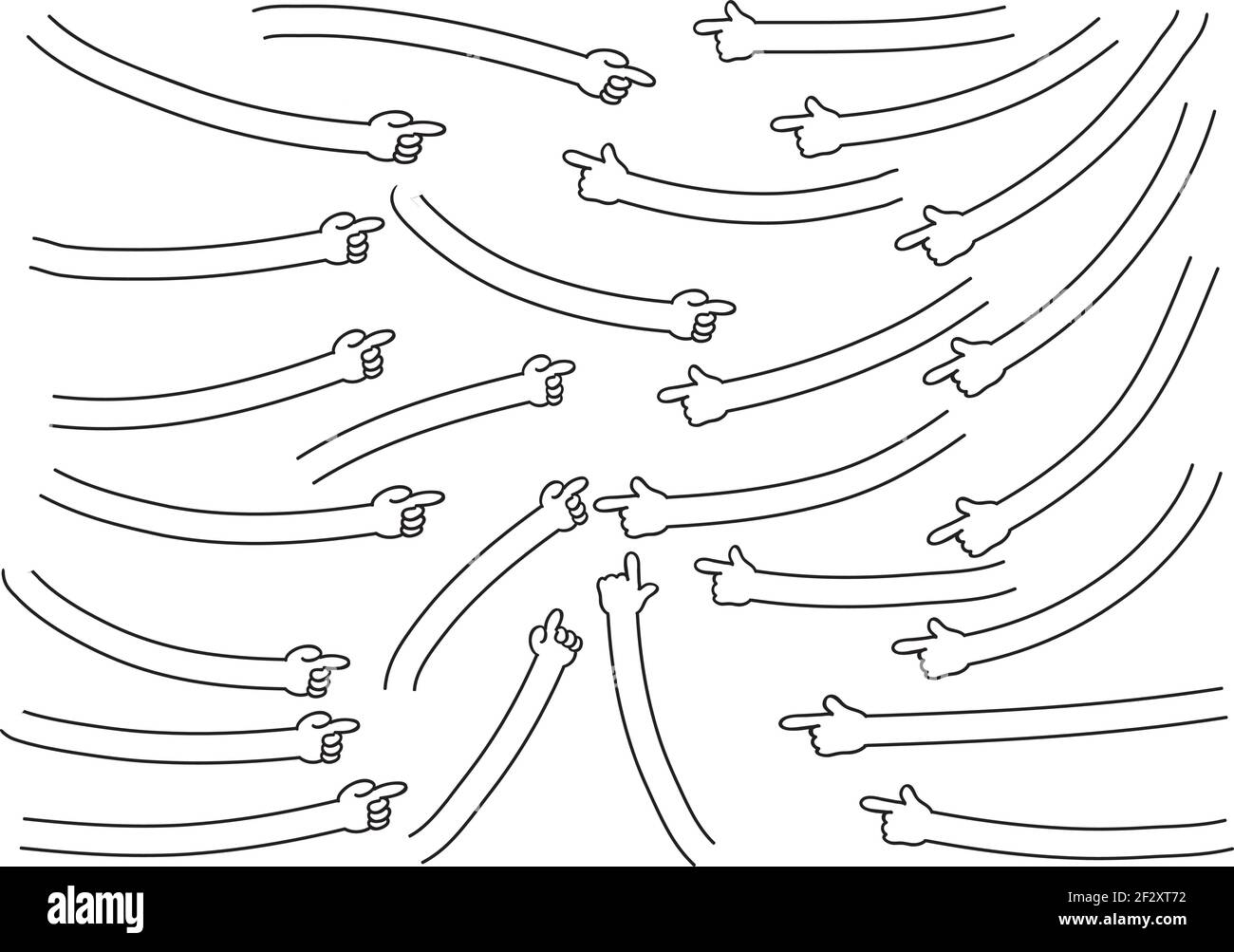 vector cartoon hand pointing action set Stock Vector Image & Art - Alamy