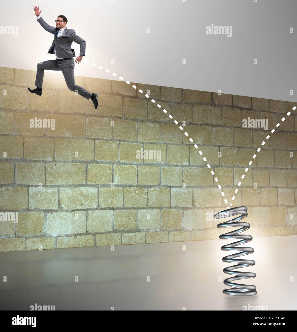 Man jumping over stone wall hi-res stock photography and images - Alamy