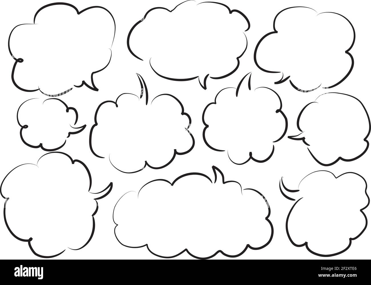 vector line speech bubble set Stock Vector Image & Art - Alamy