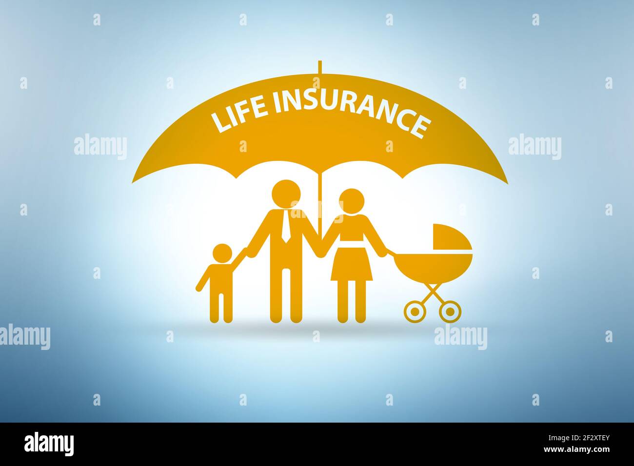 Life insurance concept with family under the umbrella Stock Photo - Alamy