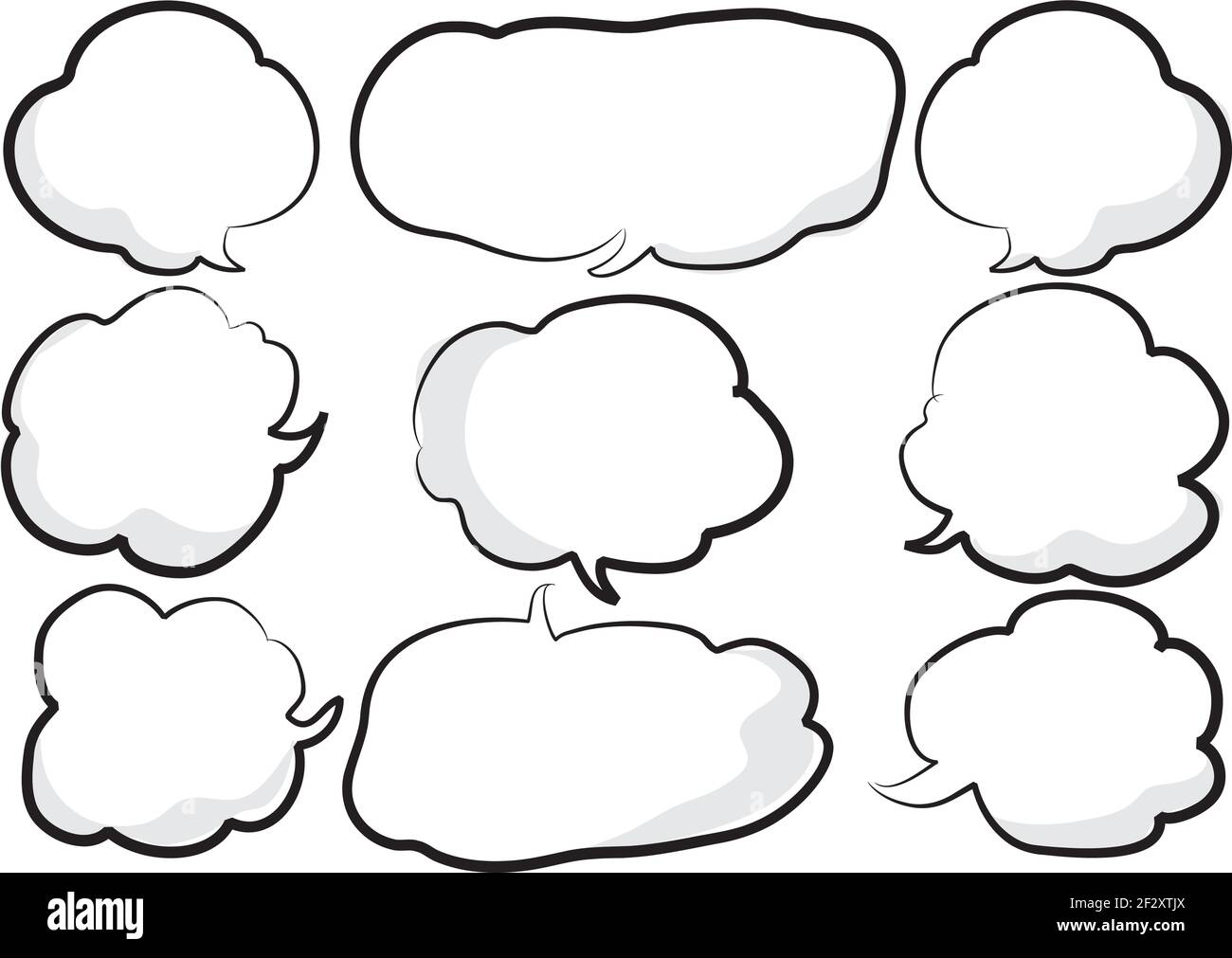 vector line speech bubble set Stock Vector Image & Art - Alamy