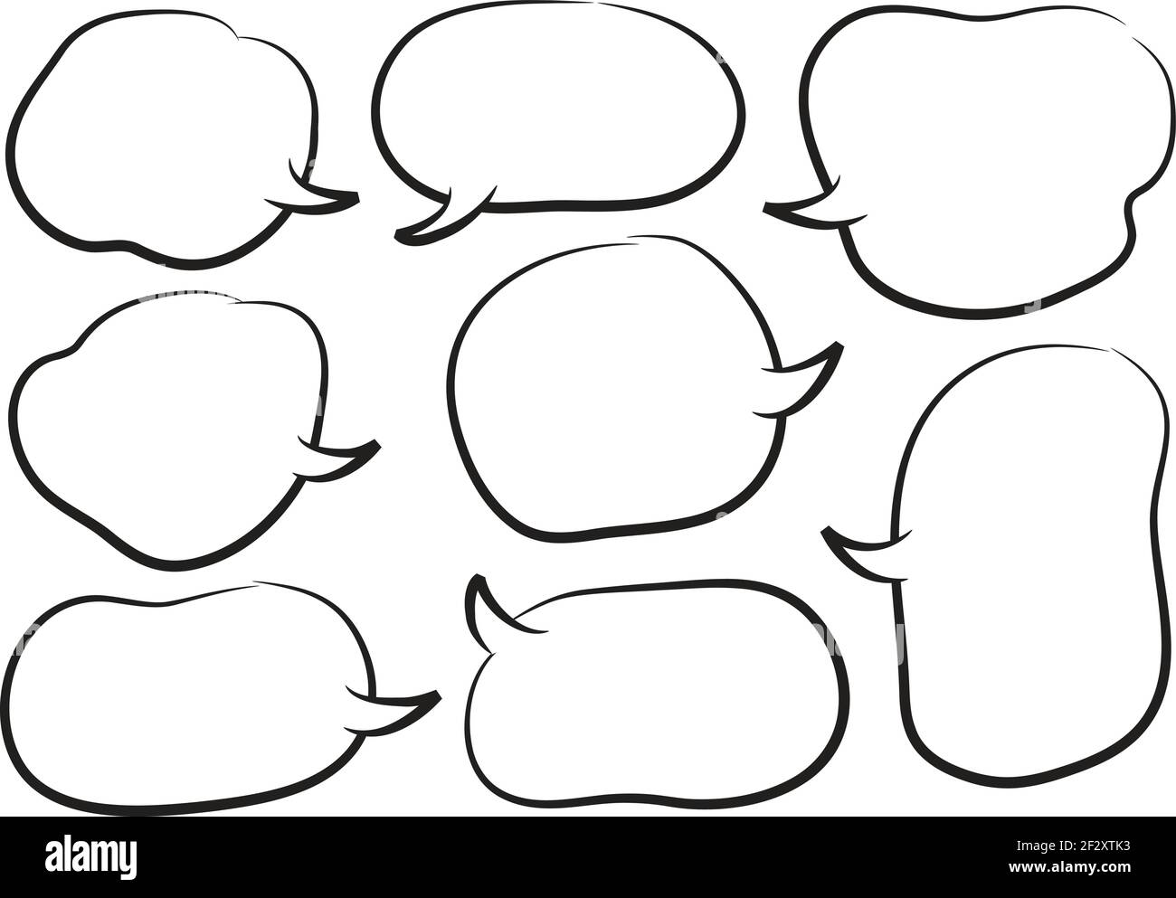 vector line speech bubble set Stock Vector Image & Art - Alamy