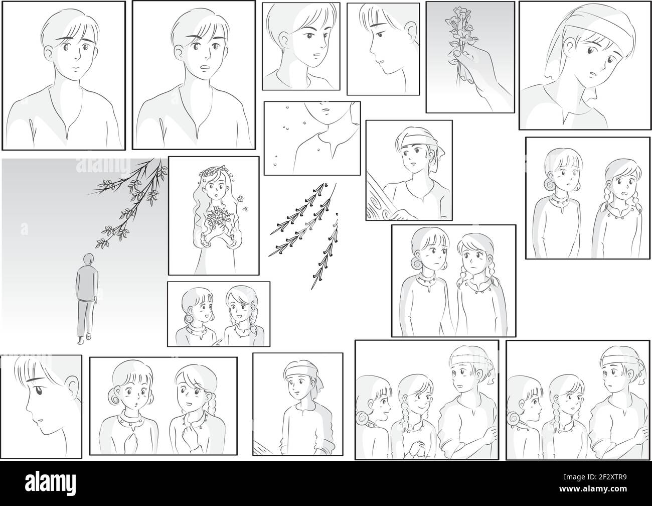 grey comic people set Stock Vector Image & Art - Alamy