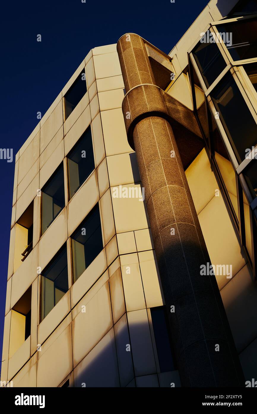 Exterior of 1980s office building with graded high contrast Stock Photo ...