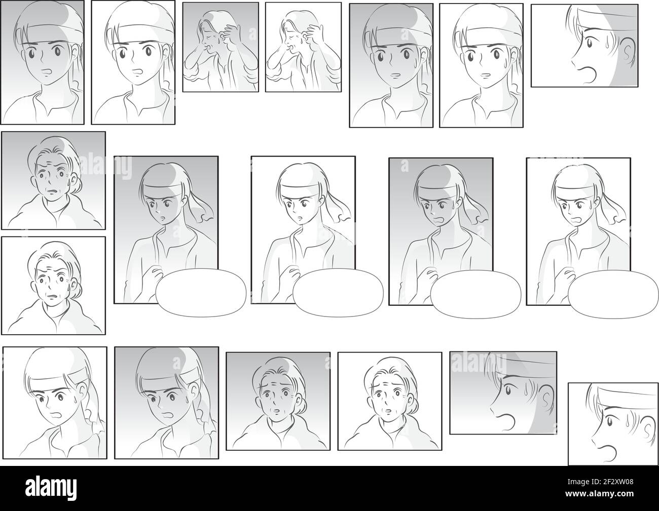 grey comic people set Stock Vector Image & Art - Alamy