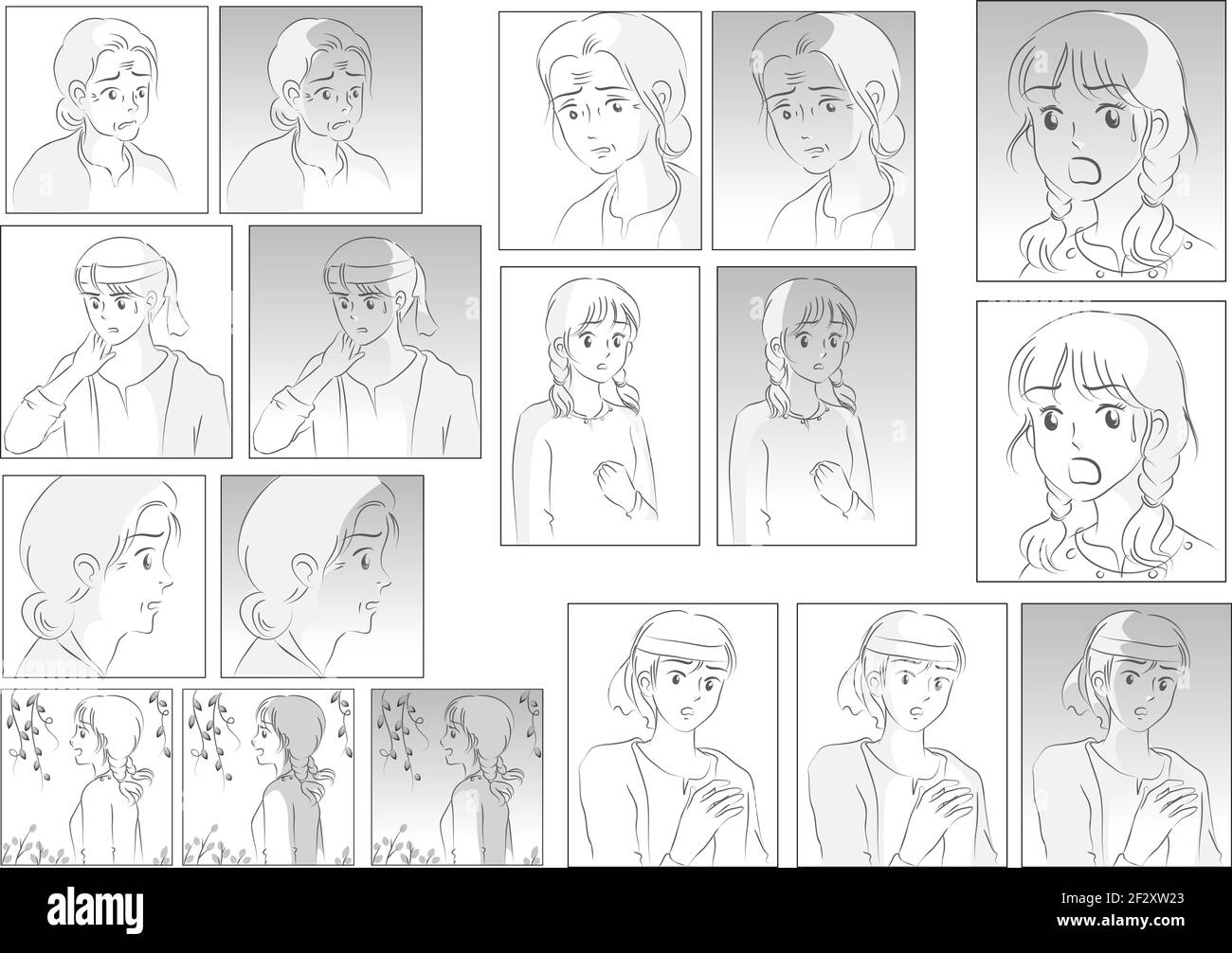 grey comic people set Stock Vector Image & Art - Alamy