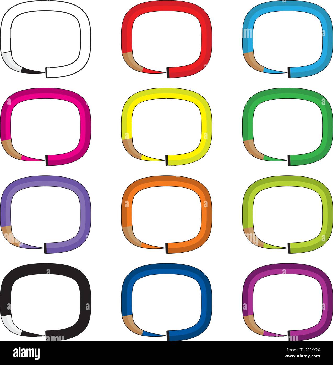 vector colour pencil design icon set Stock Vector Image & Art - Alamy
