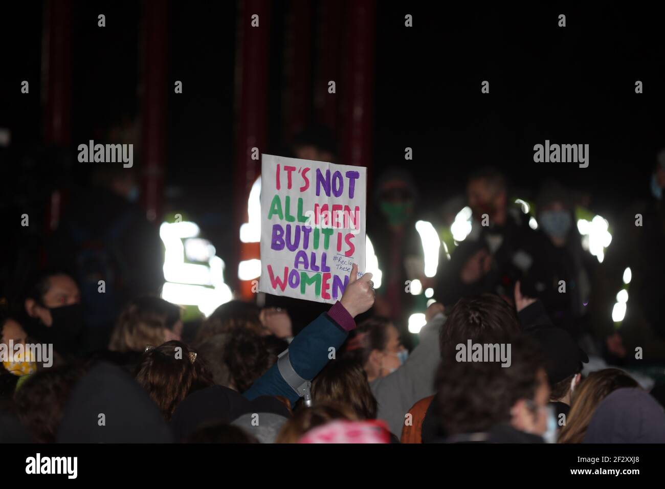 London, England, UK. 13th Mar, 2021. Police arrest a woman ...
