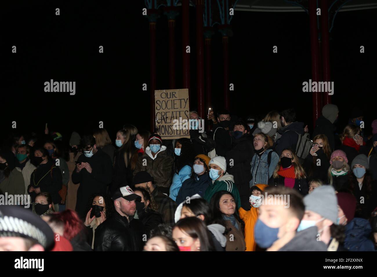 London, England, UK. 13th Mar, 2021. Police arrest a woman ...