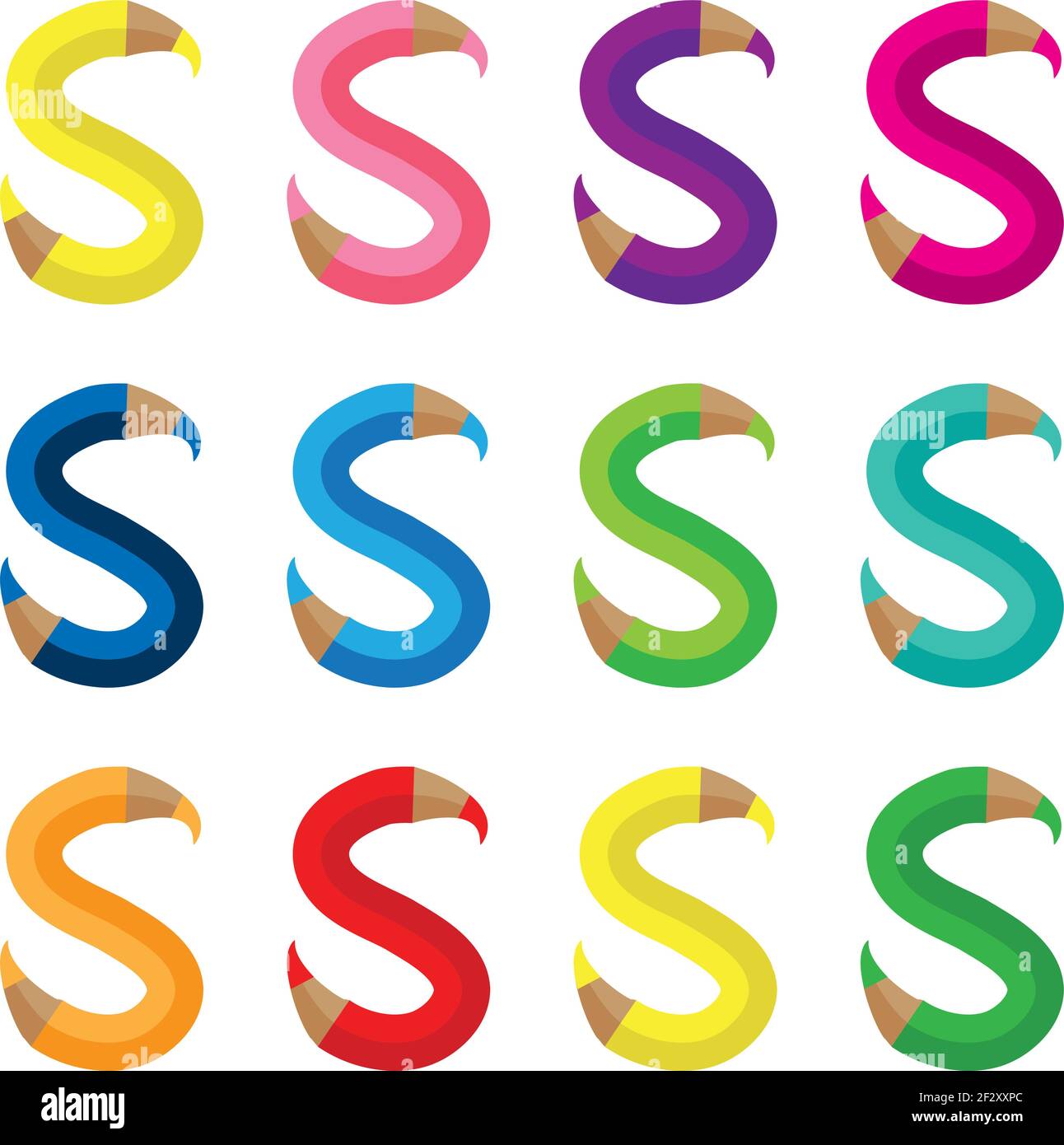 vector colour pencil design icon set Stock Vector Image & Art - Alamy