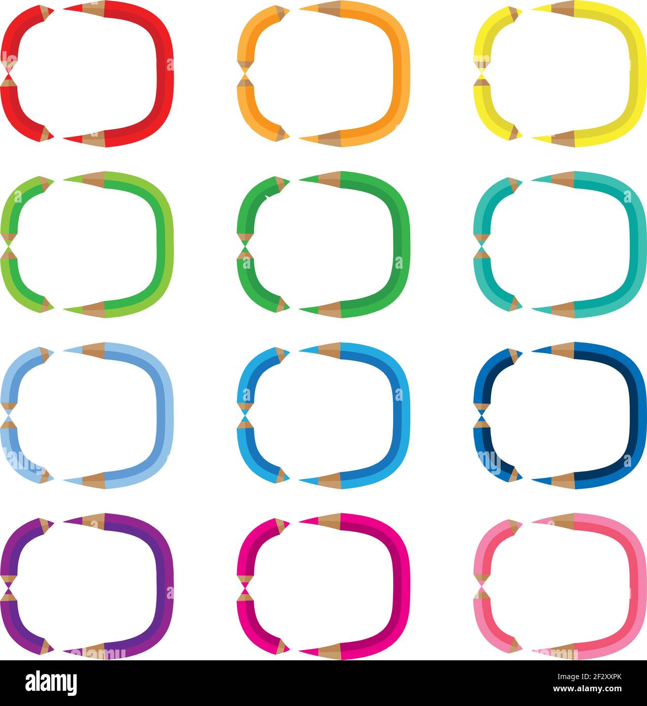 vector colour pencil design icon set Stock Vector Image & Art - Alamy