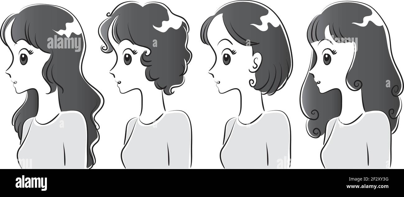 Vector womens hairstyle series hi-res stock photography and images - Alamy
