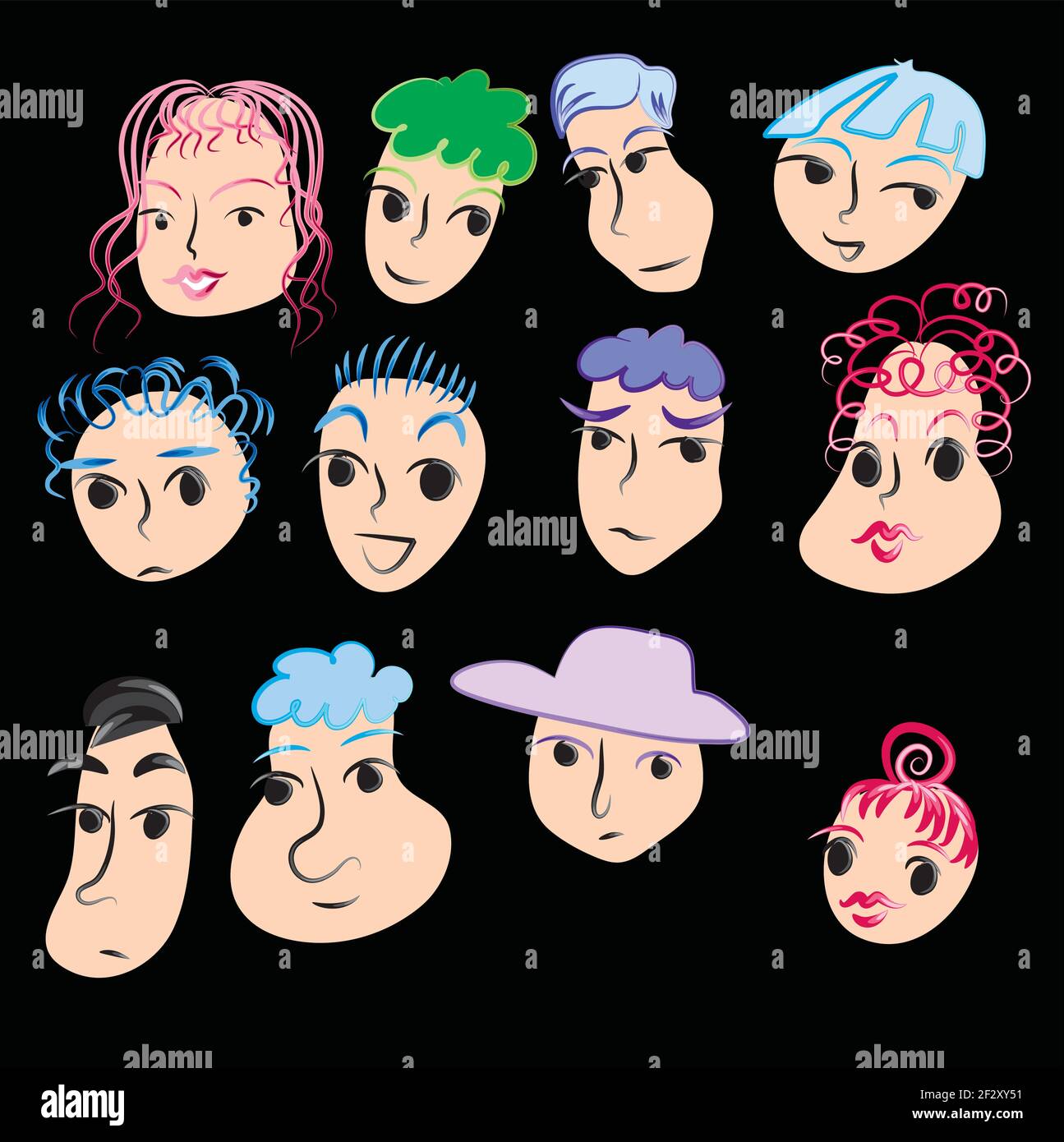 vector design people face set Stock Vector Image & Art - Alamy