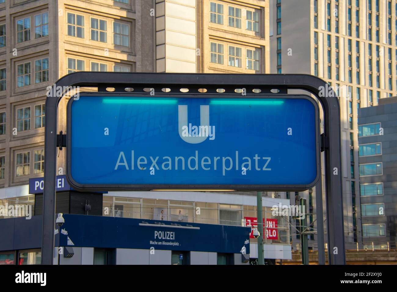 Berlin U bahn station sign landscape in Alexanderplatz MItte Berlin ...