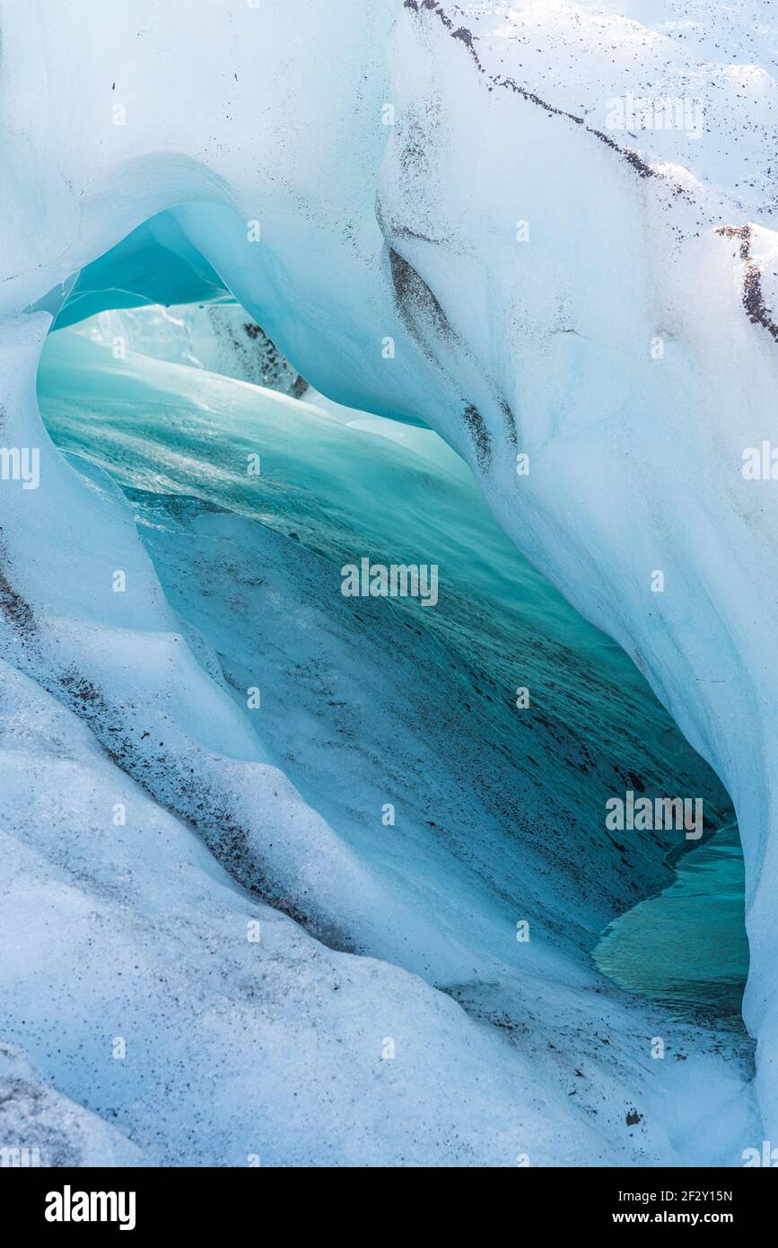 Ice cavity at Svínafellsjökull Glacier on Iceland Stock Photo - Alamy