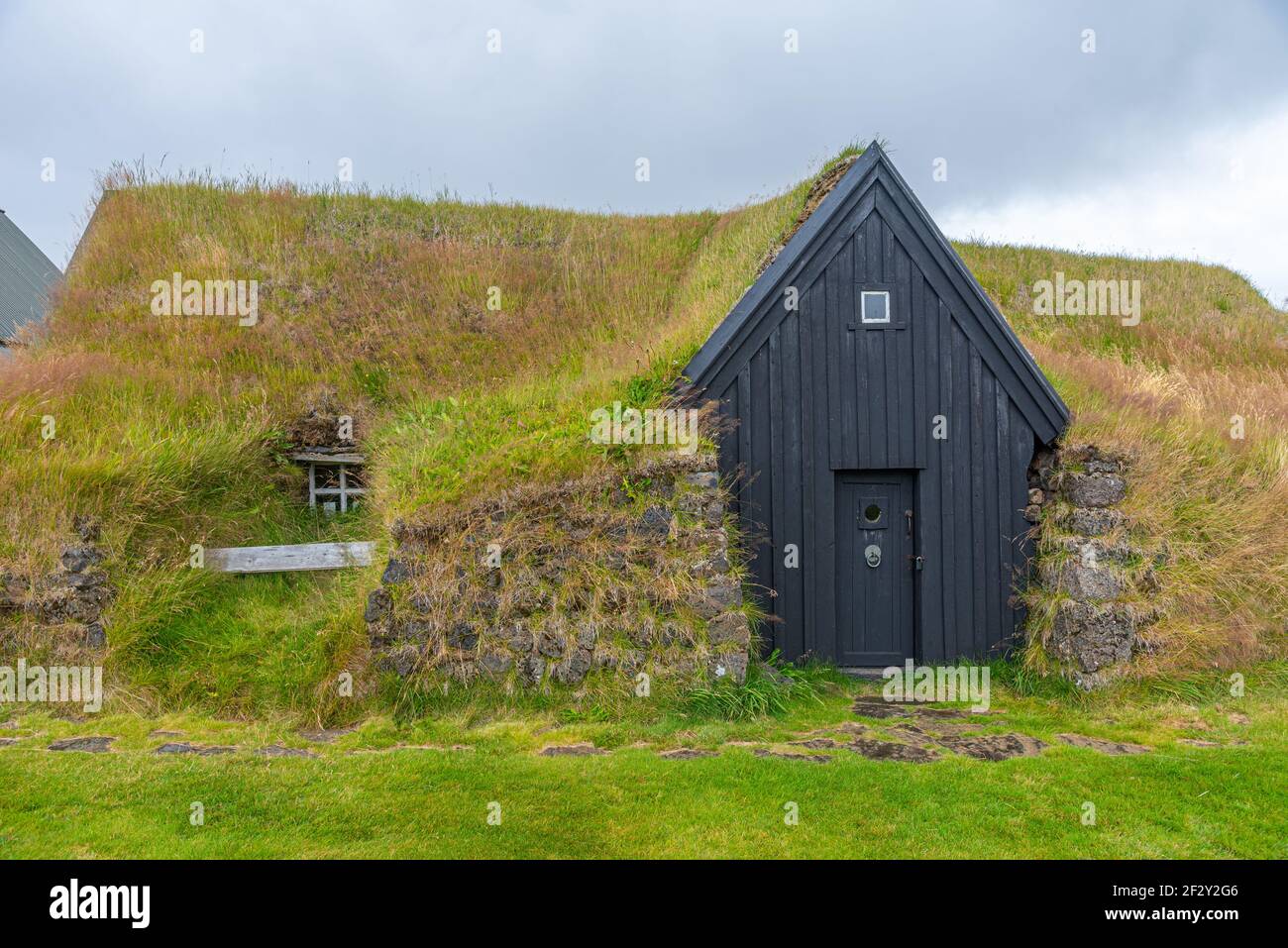 Traditional turf houses at Keldur at Iceland Stock Photo - Alamy