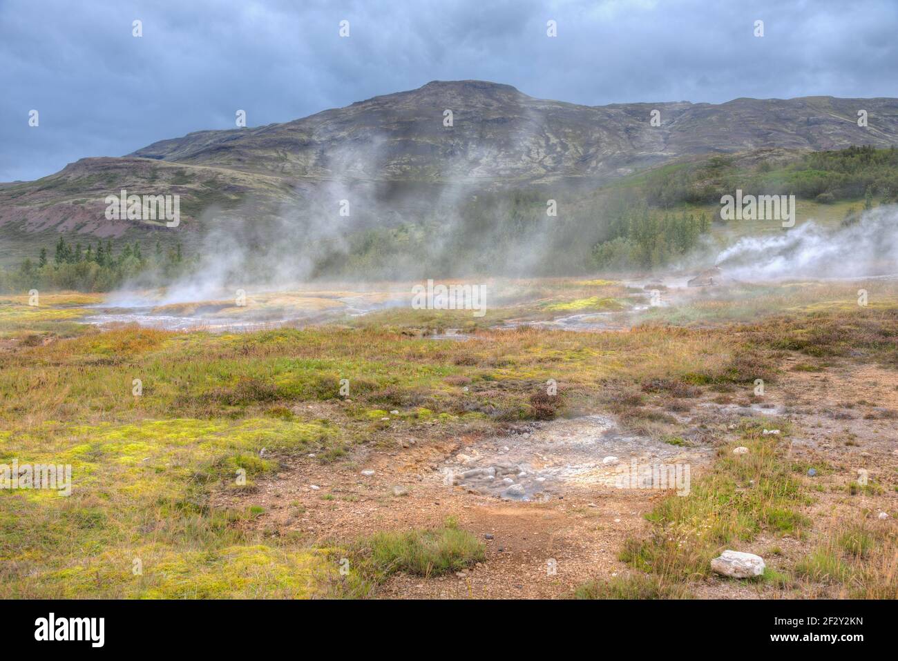 Strokkur geothermal area in Iceland Stock Photo - Alamy
