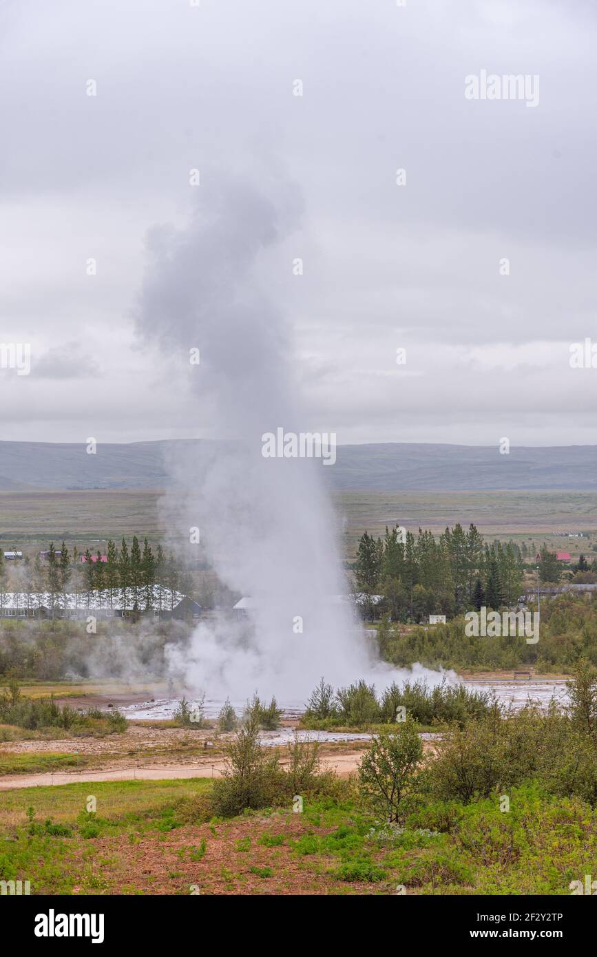 Strokkur geothermal area in Iceland Stock Photo - Alamy
